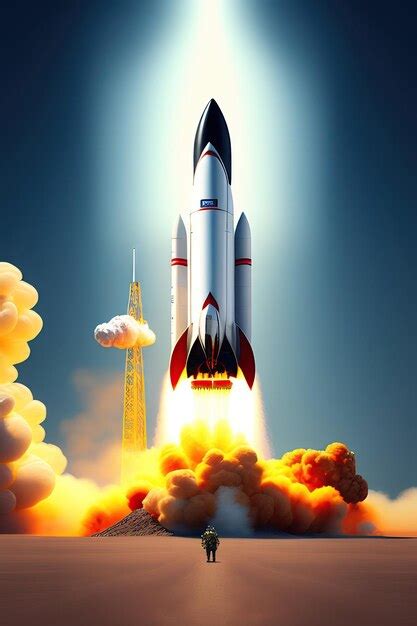 Premium Photo Rocket Launch Startup And Business Concept