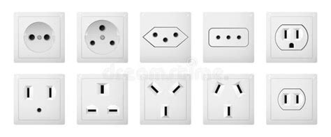 Set Of Electrical Sockets Different International Standards Stock Illustration Illustration