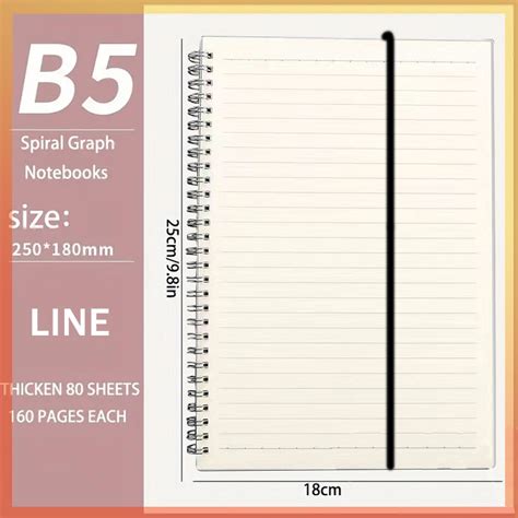 A6 A5 B5 A4 Coil Notebook 160pages Notebook Grid Line Blank Spiral Notebooks Sketch Book