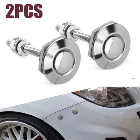 Spring Silver Push Button Quick Release Hood Pin Lock Clip Latch Push Button Mini Quick Release