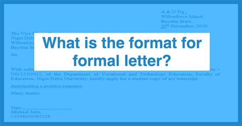 What Is The Format For A Formal Letter Anyleads
