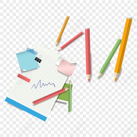 만화 일러스트 손으로 그린 연필 책 요소 메모지색연필책 용지 Png 일러스트 무료 다운로드 Lovepik