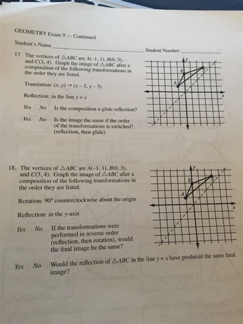 Solved The Vertices Of Abc Are A 1 1 B 0 3 And C 3