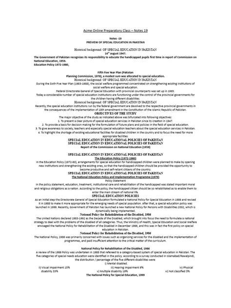 9 National Policies About Special Education Download Free Pdf