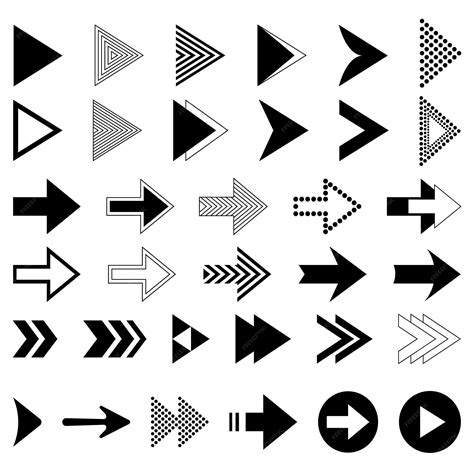 Premium Vector Arrow Buttons Big Set Of Black Arrow Icons Concept Of Black Arrows For Design