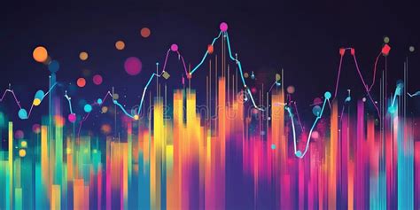 Vibrant Abstract Data Visualization With Colorful Bars And Lines Stock Illustration