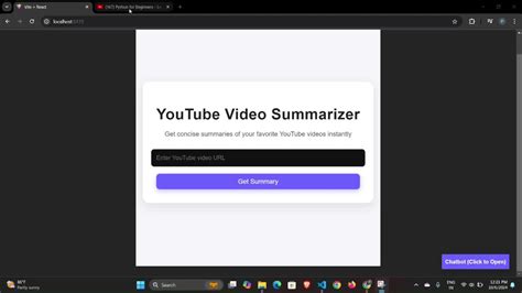 Mayuresh Bairagi On Linkedin Youtubesummarizer Ai Chatbot Fastapi React Geminiai