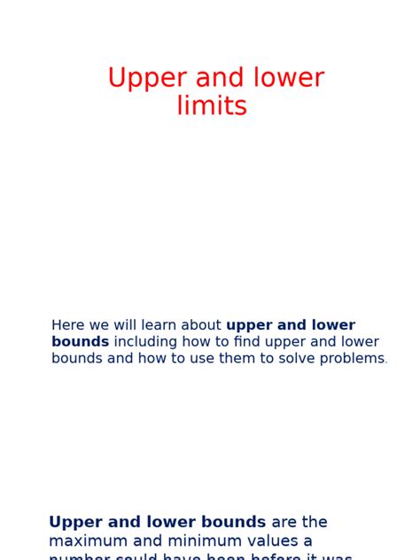 Upper And Lower Limits Pdf