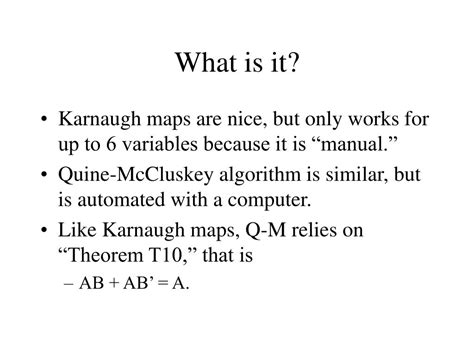 Ppt Quine Mccluskey Minimization Algorithm Powerpoint Presentation