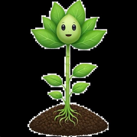 Sprout With No Face Just A Sprout From A Seed Emoji Ai Emoji Generator