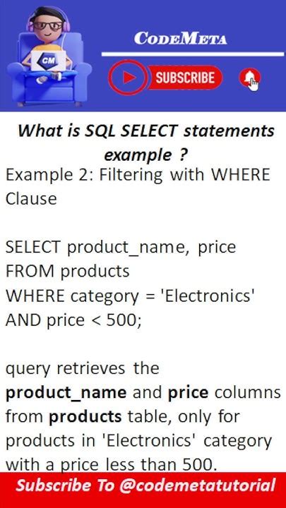 Sql Select Statement Example 2 Filtering With Where Clause Sqlselect Database Query Youtube