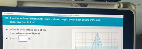 Solved I Ready Nets And Surface Area Quiz Level F A Net For A