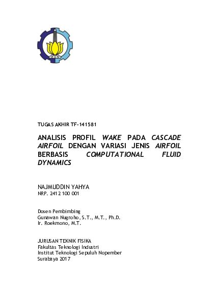 Pdf Analisis Profil Wake Pada Cascade Airfoil Dengan Variasi Jenis Airfoil Berbasis