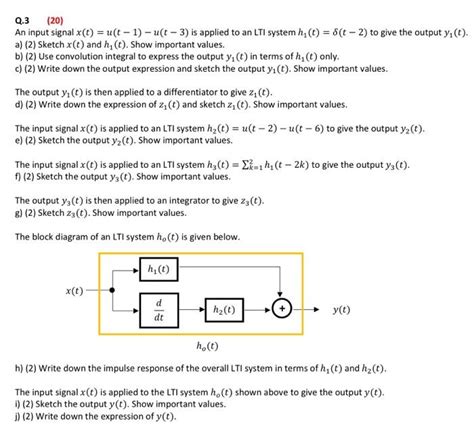 Solved Q3 20 An Input Signal Xtut−1−ut−3 Is