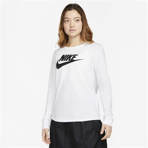 Buy Nike Sportswear Essentials Womens Long Sleeve Logo T Shirt White