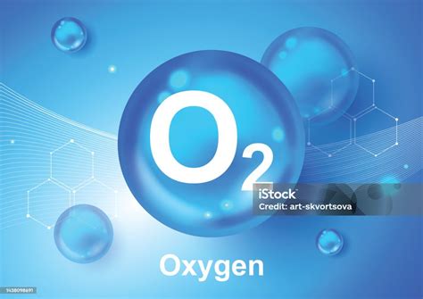 산소 O2 분자 모델 파란색 배경 벡터 그림 산소 화장품 생태 및 생화학 개념 3d 벡터 일러스트 레이 션 산소에 대한 스톡 벡터 아트 및 기타 이미지 Istock