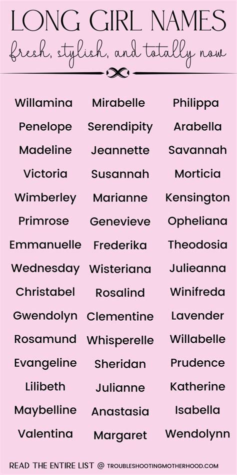 Unique Long Girl Names With Beautiful Nicknames In 2025 Best