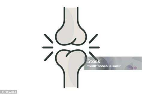 뼈 관절 아이콘 그림입니다 인간 장기와 관련된 아이콘 플랫 라인 아이콘 스타일 선형 색상 간단한 벡터 디자인 편집 가능 개에 대한 스톡 벡터 아트 및 기타 이미지 Istock