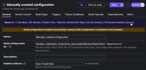 Build Configuration Template Teamcity On Premises Documentation