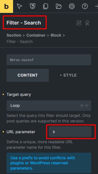 Implemented Live Search Result Inside Builder Feature Requests
