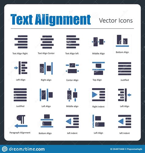 Text Alignment Icons Paragraph Layout Design Interface Symbol Set Vector Ui Elements