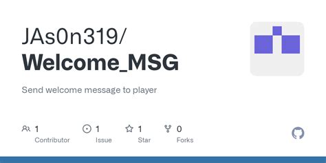Github Jas0n319welcomemsg Send Welcome Message To Player