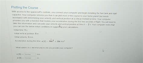 Solved Plotting The Course With Access To The Spacecraft S Chegg