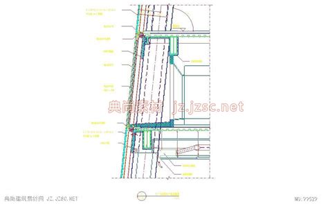 （3）cctv主楼节点图84°标准通风百叶墙身剖面图cad图纸 其他建筑节点免费下载cad图纸