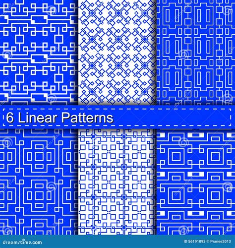Set Of Six Linear Patterns Stock Vector Illustration Of Abstract