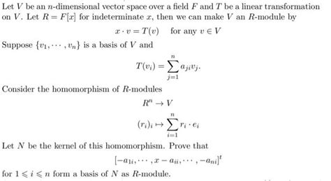 Solved Let V Be An N Dimensional Vector Space Over A Field F