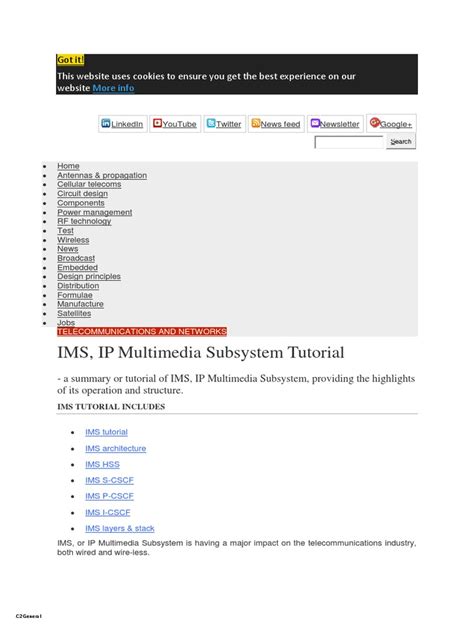 Ims Ip Multimedia Subsystem Tutorial More Info Pdf Ip Multimedia