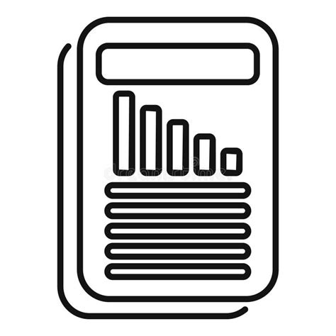 Smartphone Showing Decreasing Bar Graph Icon Vector Outline Stock