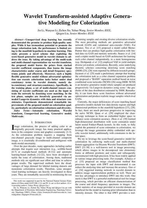Wavelet Transform Assisted Adaptive Generative Modeling For Colorization Deepai