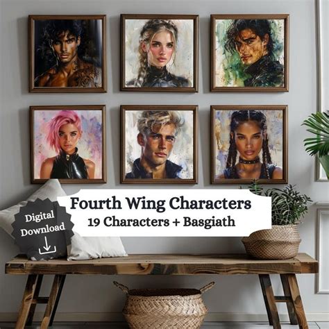 Fourth Wing Characters Art Etsy