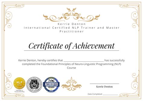 Nlp Certificate Course Foundational Principles Kerrie Denton