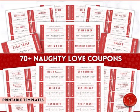 Naughty Sex Coupons For Valentines Personalized Couples T Red