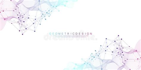 Abstract Tech Network Connection Dots Digital Technology And Big Data Analysis Background Stock