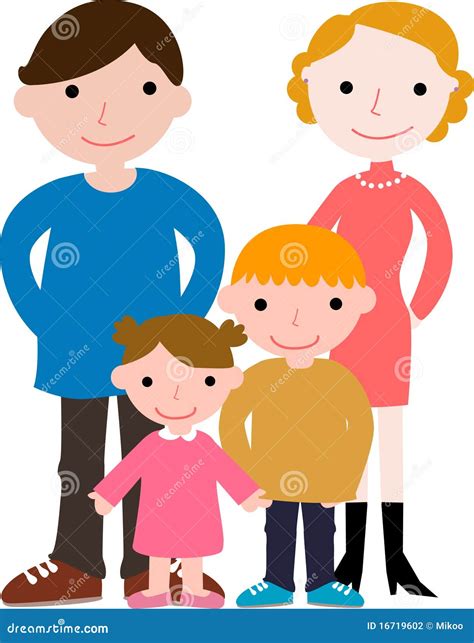 Famille Avec Deux Enfants Illustration De Vecteur Illustration Du Mère 16719602