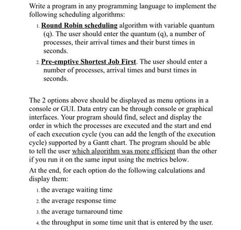Solved Write A Program In Any Programming Language To