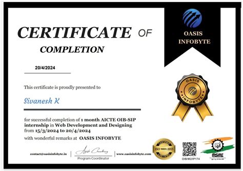 Sivanesh K On Linkedin Oasisinfobyte Internshipcompleted Webdevelopment Internship