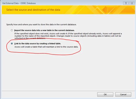 Is Support Linking Ms Access With An Odbc Connection To The Data Warehouse Service Portal