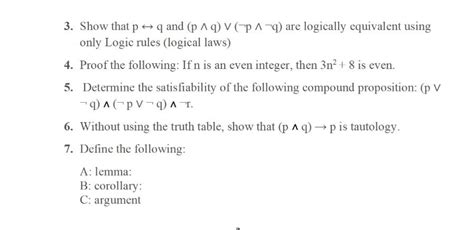 Solved 3 Show That P Q And P Aq V P19 Are Logically Chegg Com