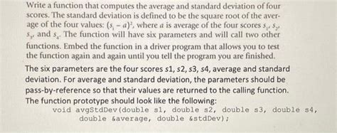 Write A Function That Computes The Average And