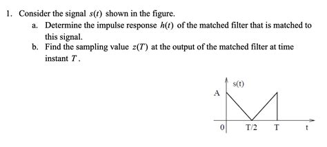 Solved Consider The Signal S T Shown In The Figure A Chegg