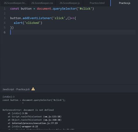 Atom Javascript Shows Referenceerror Document Is Not Defined After