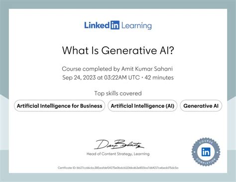 Amit Kumar Sahani On Linkedin Certificate Of Completion
