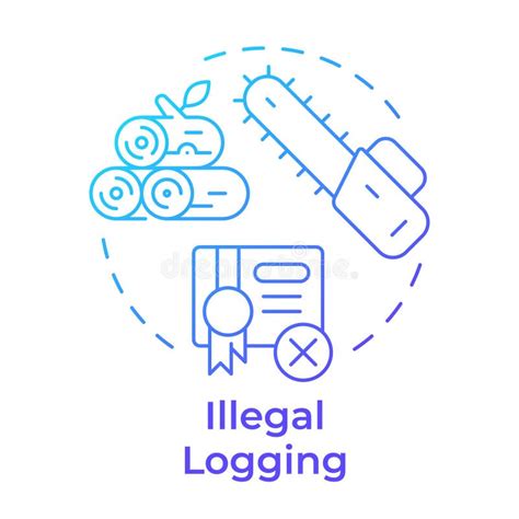 No Illegal Logging Warning Sign Vector Illustration Stock Illustration
