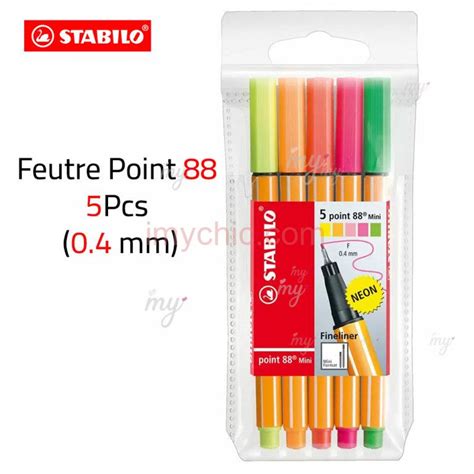 Feutre Point 88 De 05 Pcs Mini Neon Stabilo 68805 1 Imychic