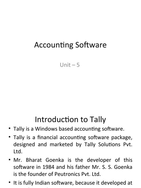 Unit 5 Accounting Softwares Pdf