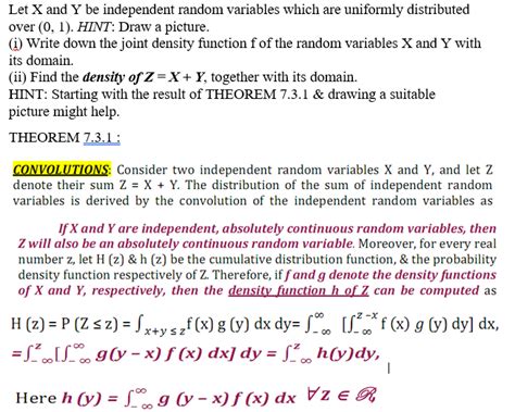 Solved Let X And Y Be Independent Random Variables Which Are